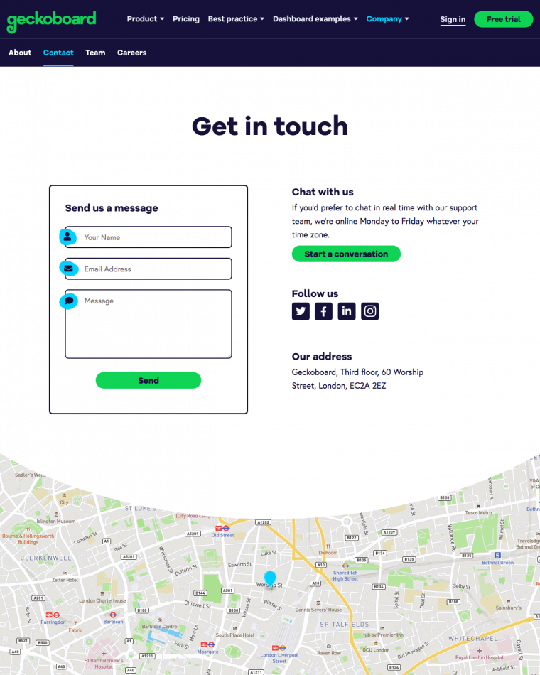 17 Best Contact us Page Examples For Design Inspiration - SaaS Landing Page