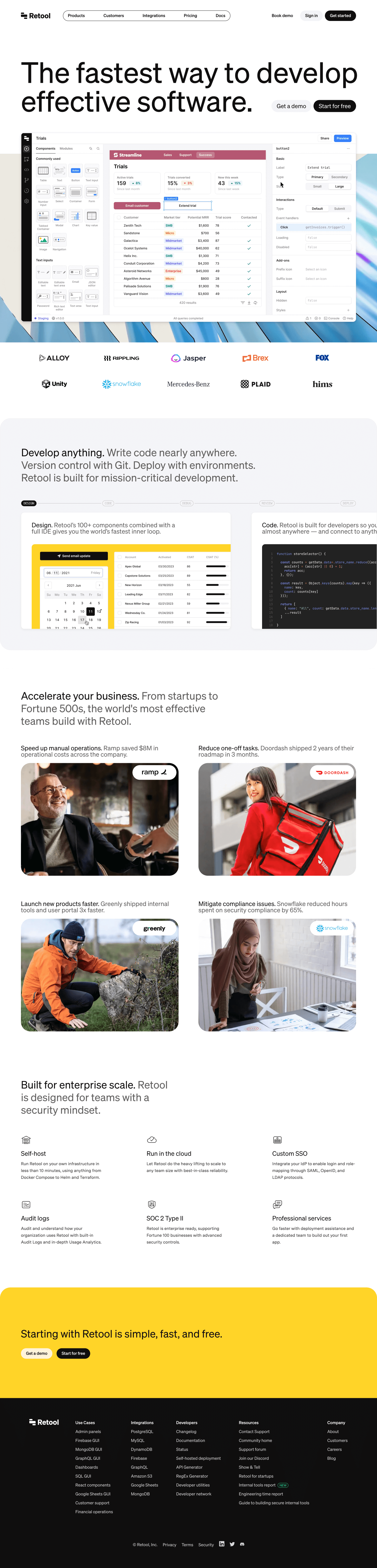 Retool page - SaaS Landing Page