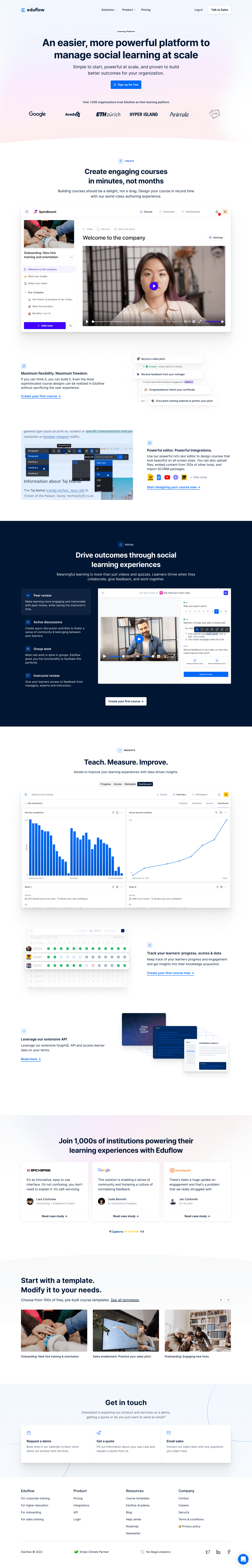 Eduflow page - SaaS Landing Page