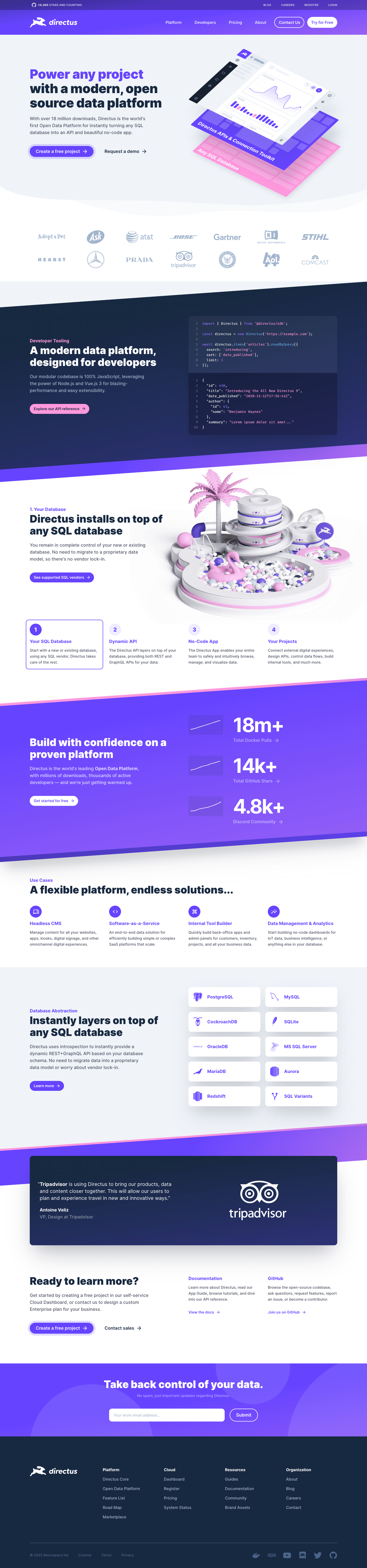 Directus page - SaaS Landing Page