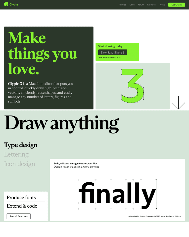 SaaS landing page examples using ABC Arizona font - SaaS Landing Page