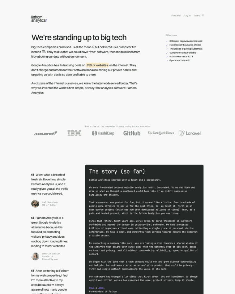 50 Best About us Page Examples For Design Inspiration - SaaS Landing Page