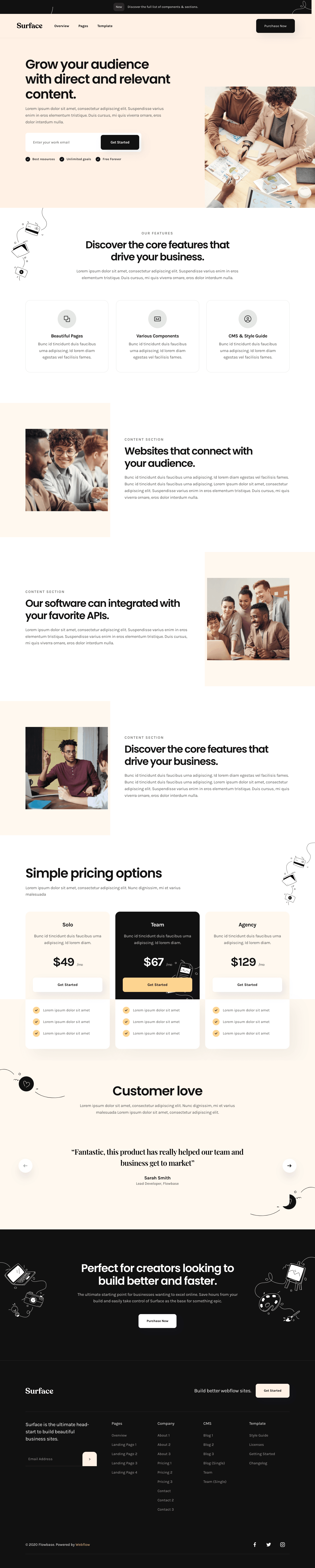 Surface template - SaaS Landing Page