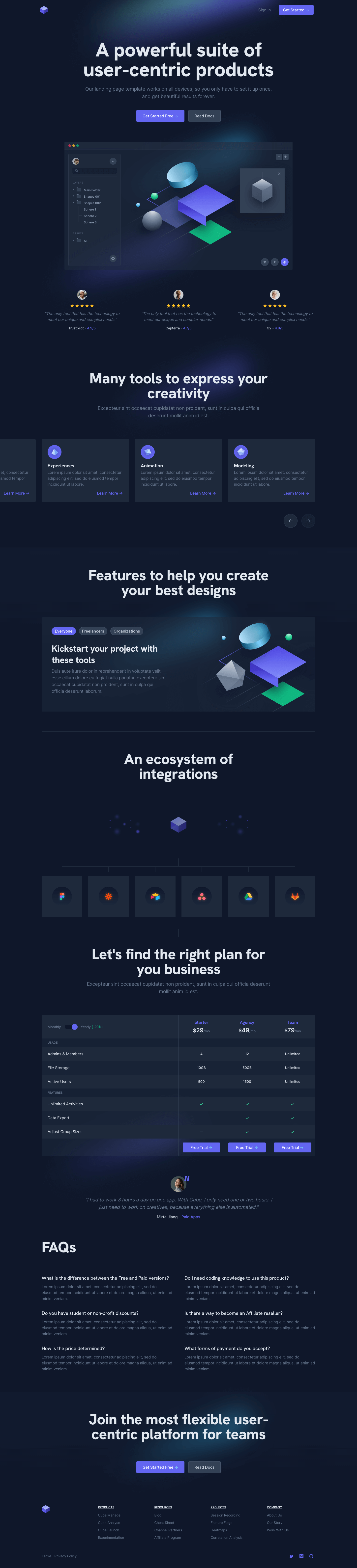 Cube template - SaaS Landing Page