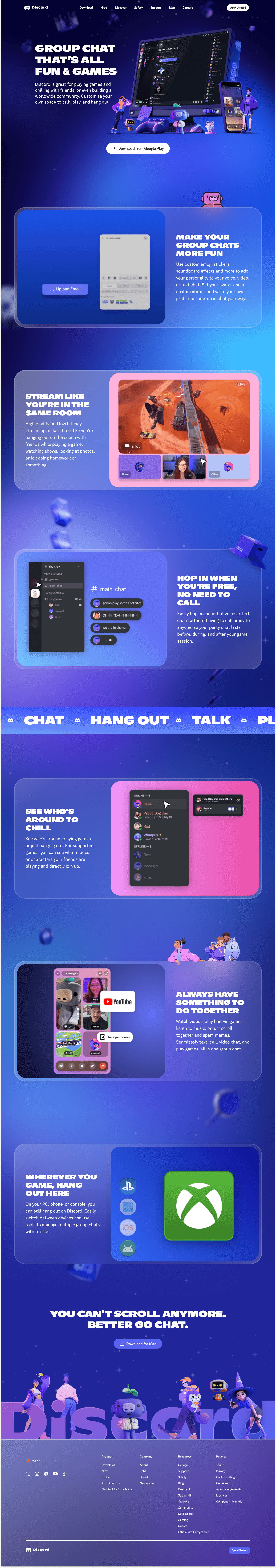 Discord page - SaaS Landing Page