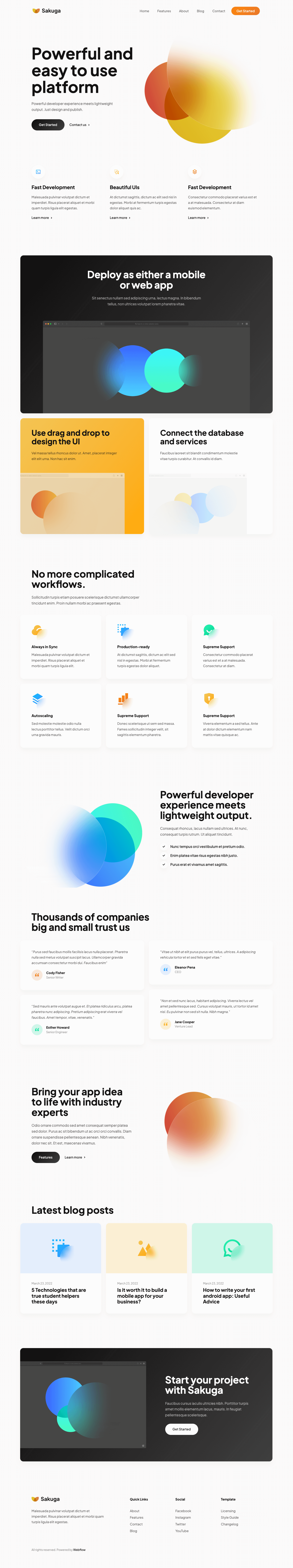 Sakuga template - SaaS Landing Page