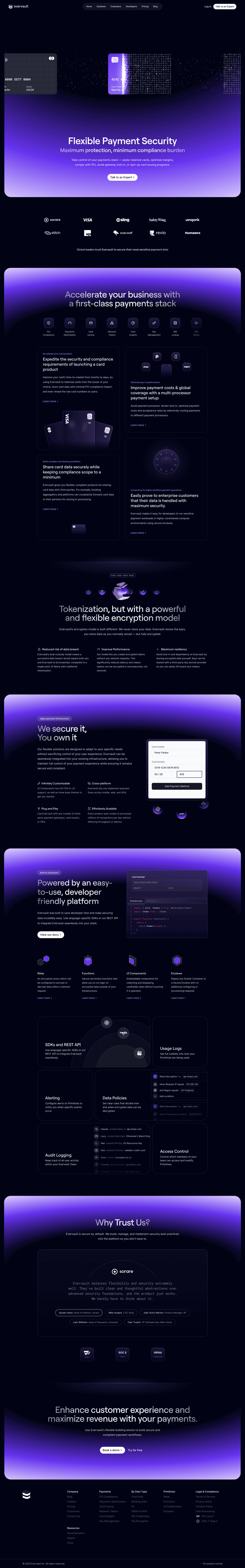 Evervault page - SaaS Landing Page