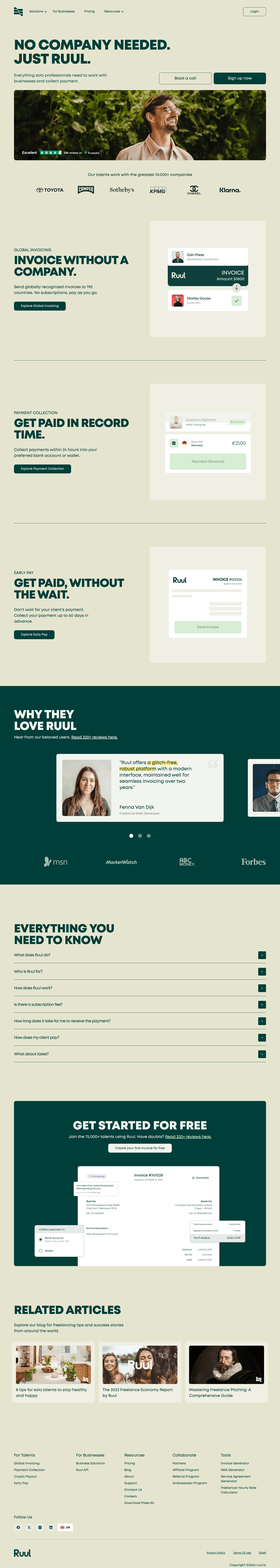 Ruul page - SaaS Landing Page