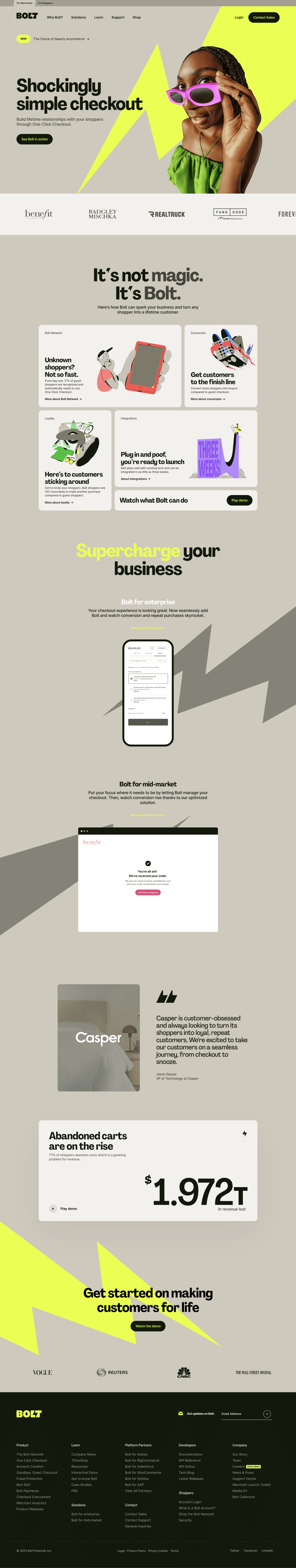 Bolt page - SaaS Landing Page