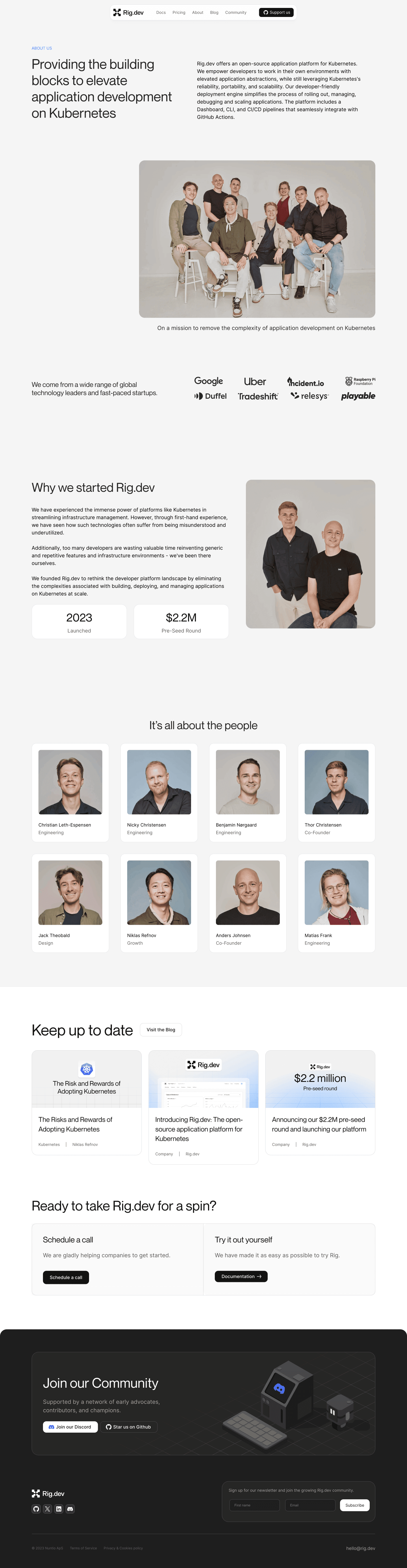 Rig Dev About Us Page Saas Landing Page