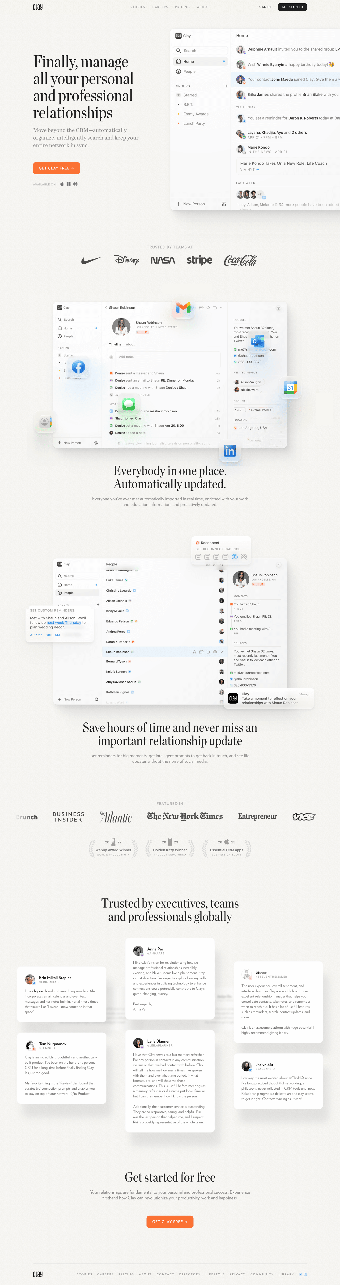 Clay page - SaaS Landing Page