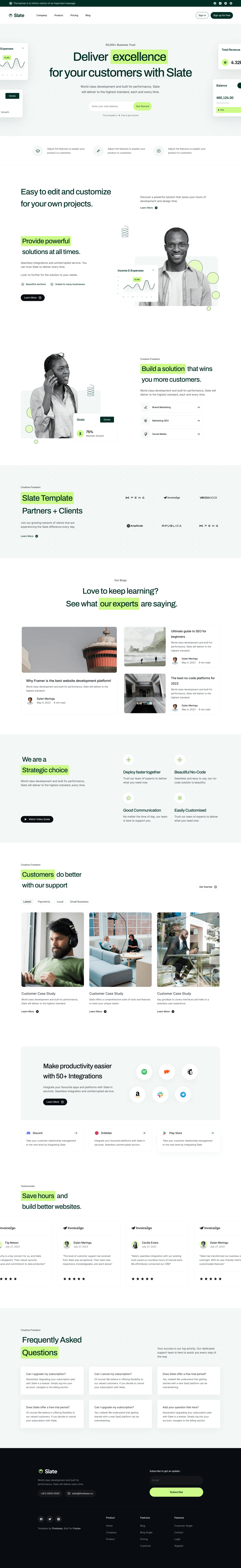 Slate template - SaaS Landing Page