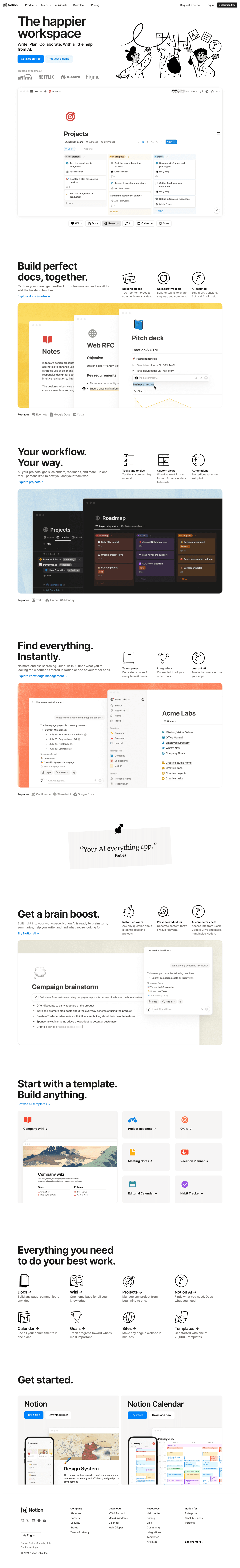 Notion page - SaaS Landing Page
