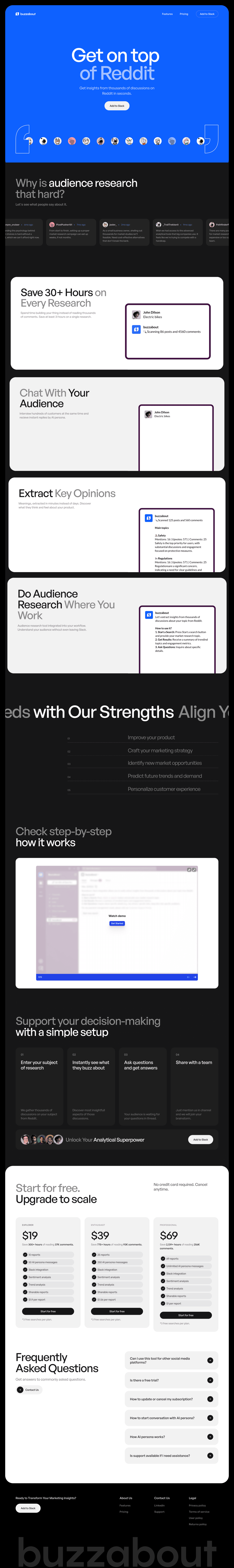 Buzzabout page - SaaS Landing Page