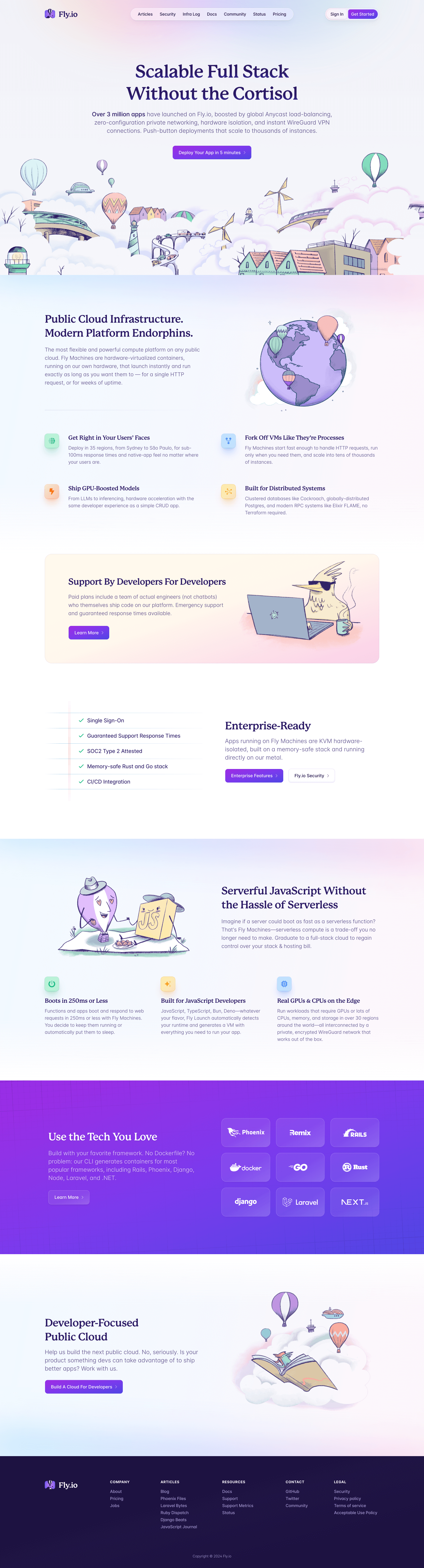 Fly.io page - SaaS Landing Page