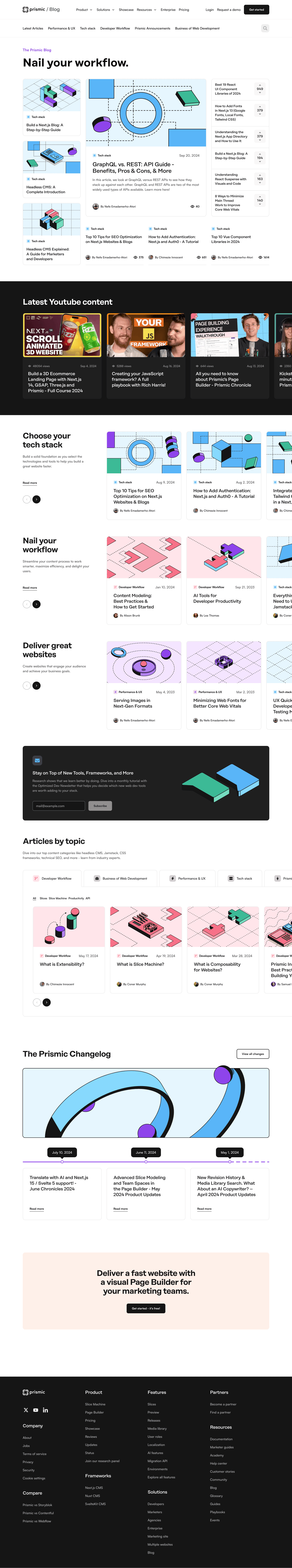 Prismic blog page - SaaS Landing Page