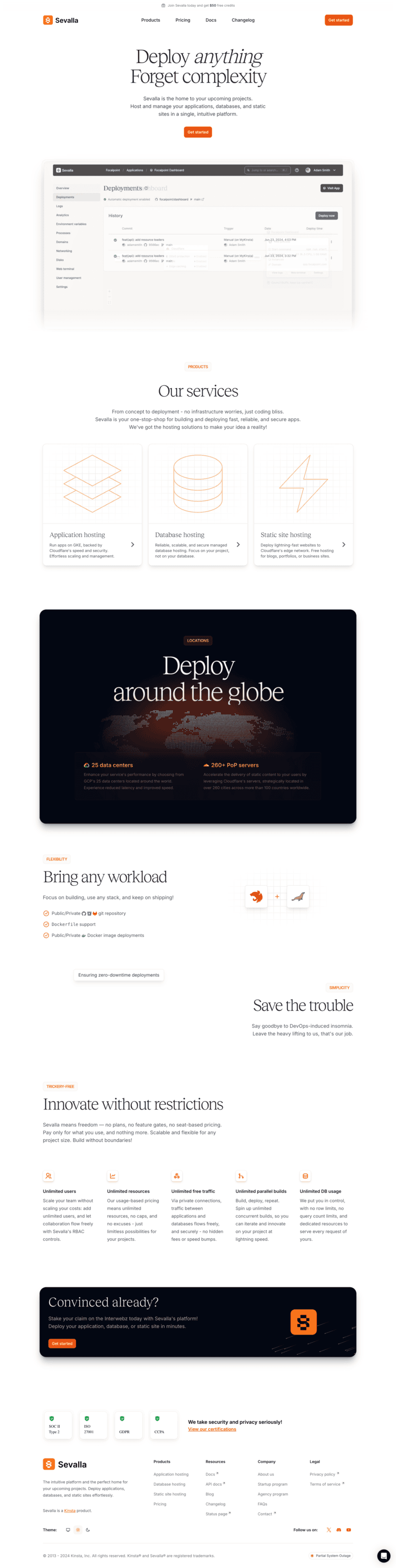Sevalla page - SaaS Landing Page