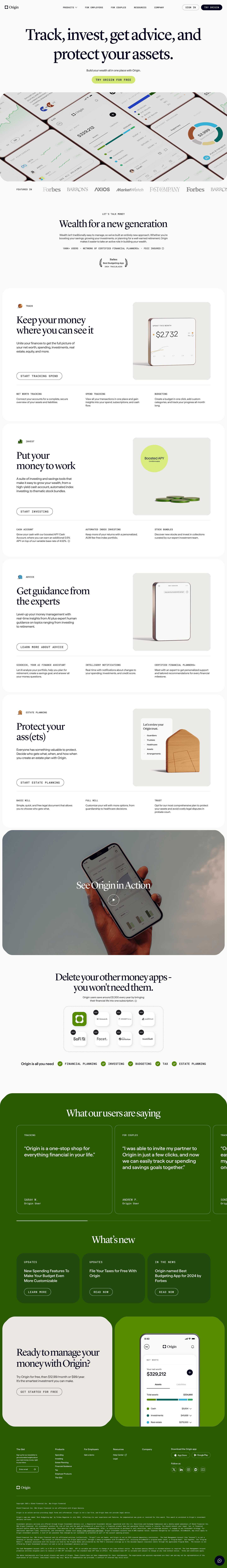 Origin page - SaaS Landing Page