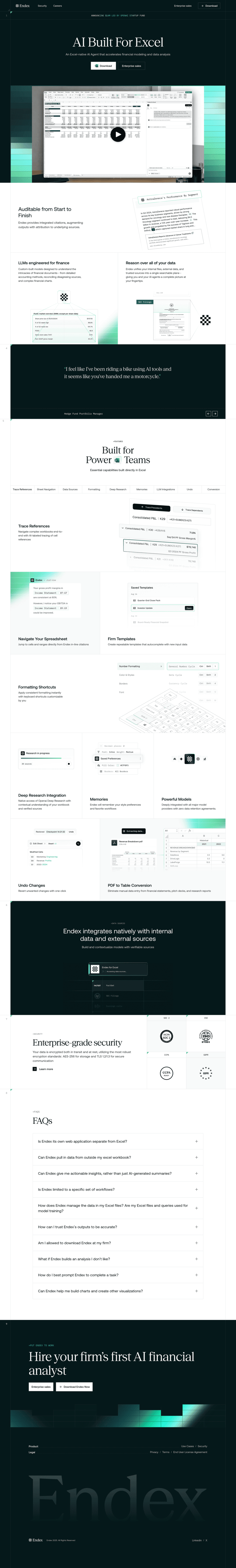 Endex page - SaaS Landing Page