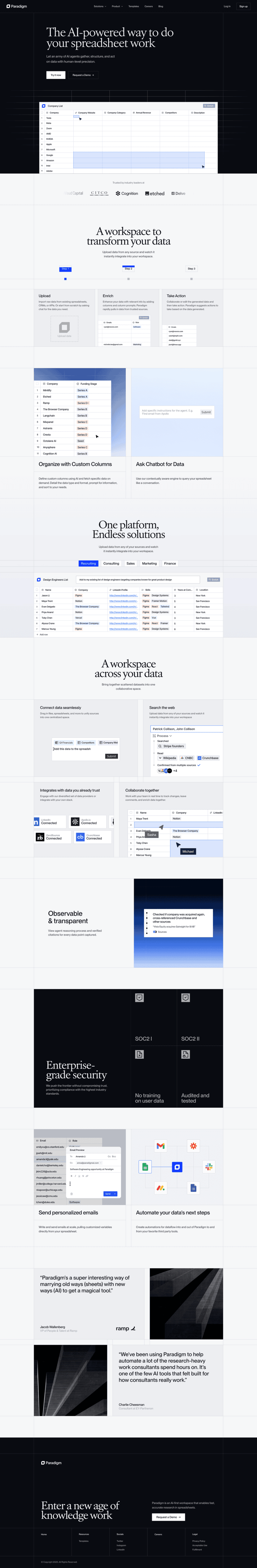 Paradigm page - SaaS Landing Page