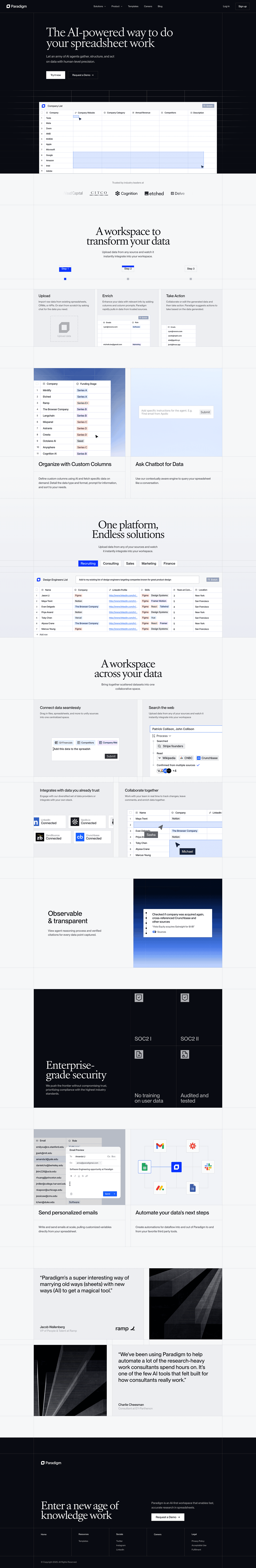 Paradigm page - SaaS Landing Page
