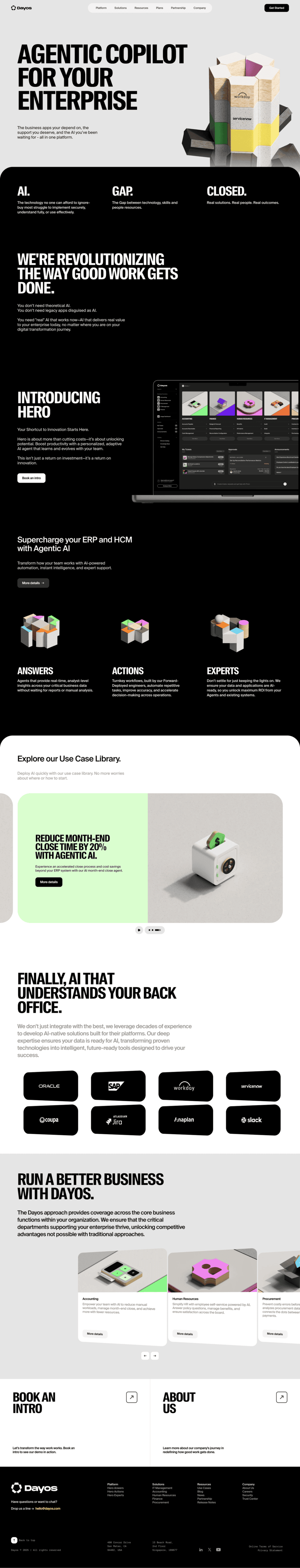 Dayos page - SaaS Landing Page