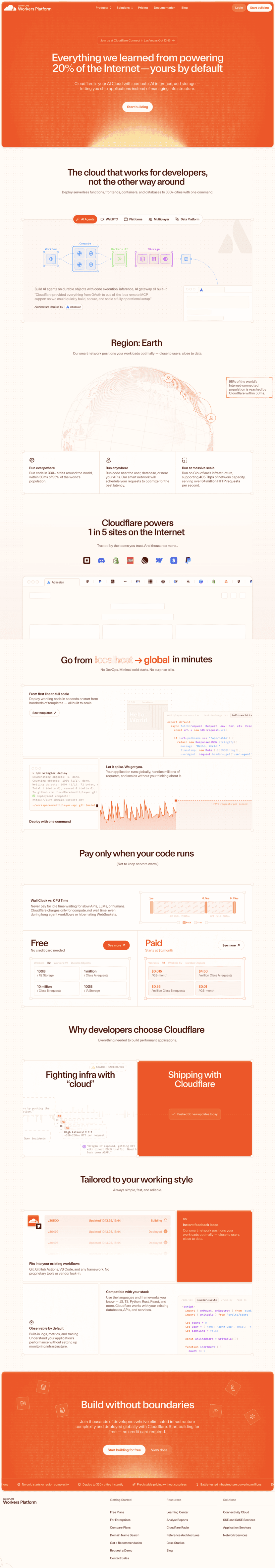 Cloudflare Workers page - SaaS Landing Page