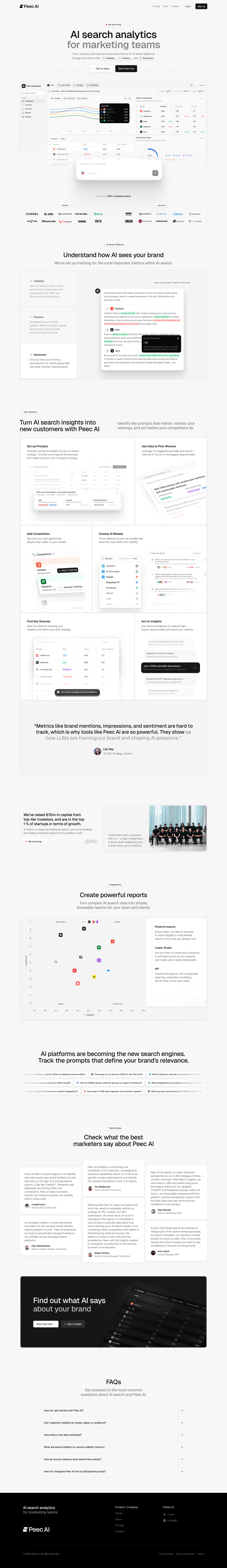 Peec AI page - SaaS Landing Page
